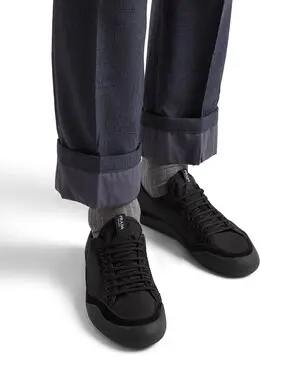 Prada Speedrock Re-nylon And Suede Sneakers - Black