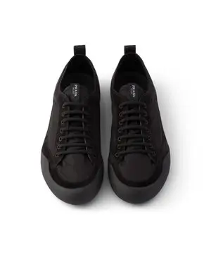 Prada Speedrock Re-nylon And Suede Sneakers - Black