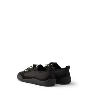 Prada Speedrock Re-nylon And Suede Sneakers - Black