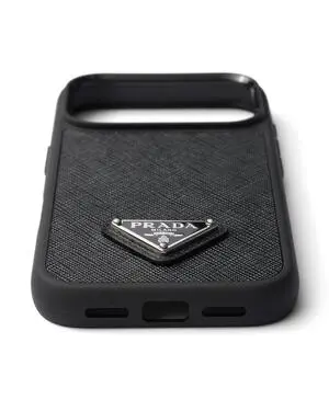 Prada Saffiano Leather Case For Iphone 17 Pro - Black