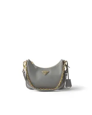 Prada Re-edition Mini Saffiano Leather Bag - Cloudy Gray