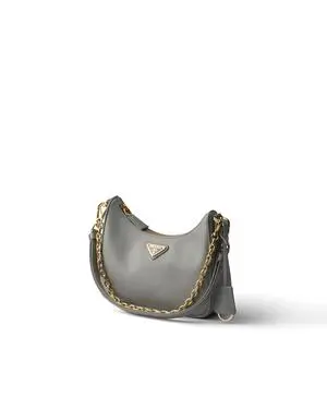 Prada Re-edition Mini Saffiano Leather Bag - Cloudy Gray