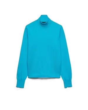 Prada Cotton Turtleneck Sweater - Turquoise