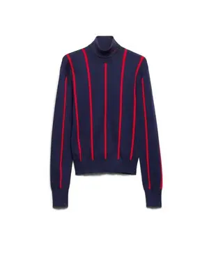 Prada Cotton Turtleneck Sweater - Blue/red