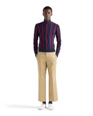 Prada Cotton Turtleneck Sweater - Blue/red