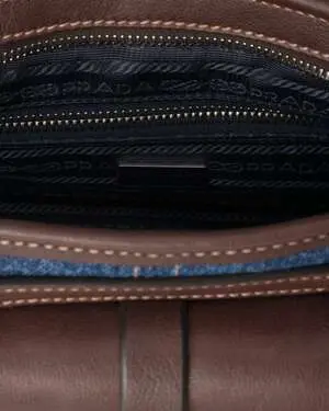 Prada Bonnie Medium Handbag - Blue/coffee