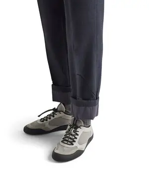 Prada Speedrock Leather And Mesh Sneakers - Grey
