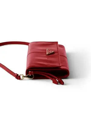 Prada Leather Wallet With Shoulder Strap - Red