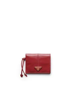 Prada Small Leather Wallet - Red