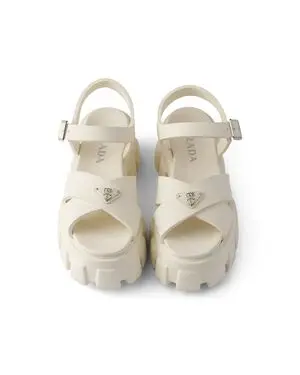 Prada Monolith Rubber Sandals - Ivory