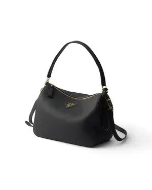 Prada Medium Leather Shoulder Bag - Black