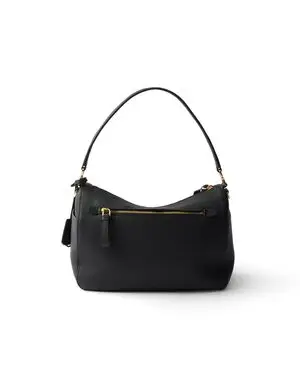 Prada Medium Leather Shoulder Bag - Black
