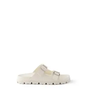 Prada Rubber Slides - Ivory