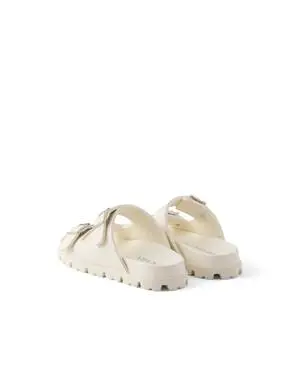 Prada Rubber Slides - Ivory
