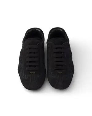 Prada Montecarlo Re-edition 2005 Suede And Mesh Sneakers