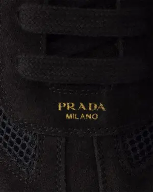 Prada Montecarlo Re-edition 2005 Suede And Mesh Sneakers