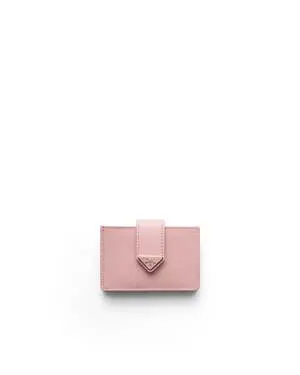 Prada Saffiano And Smooth Leather Card Holder - Peach