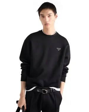 Prada Technical Cotton Boxy Fit Sweatshirt