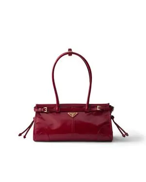 Prada Medium Leather Handbag - Ruby Red