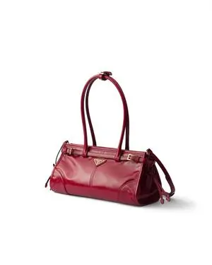 Prada Medium Leather Handbag - Ruby Red