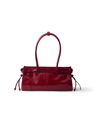 Prada Medium Leather Handbag - Ruby Red