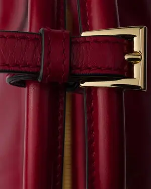 Prada Medium Leather Handbag - Ruby Red