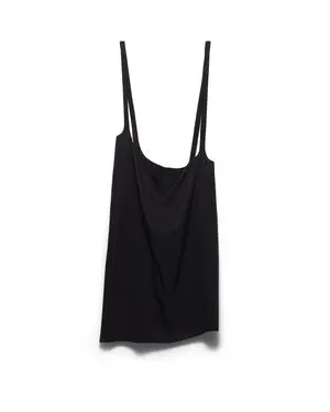Prada Crepe Skirt With Suspender Straps - Black
