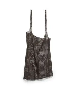Prada Chantilly Lace Midi-skirt With Straps - Ebony