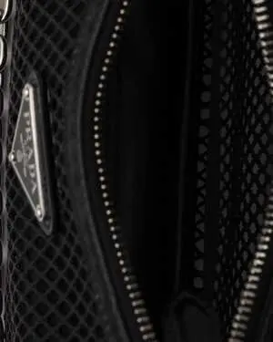 Prada Re-edition 2005 Mesh And Brushed Leather Bag