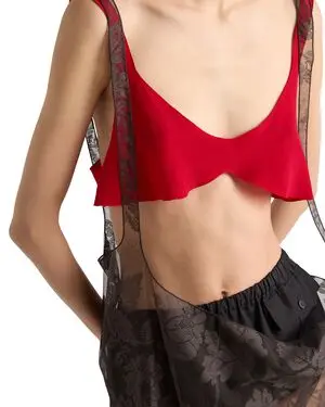 Prada Crepe De Chine Top - Red