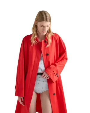 Prada Single-breasted Gabardine Coat