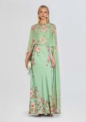 Hemant & Nandita Ezra Bias Maxi Dress - Green
