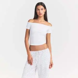 SKIMS Off-the-shoulder Cotton Jersey Top