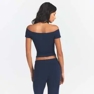 SKIMS Cotton Jersey Off-the-shoulder Top