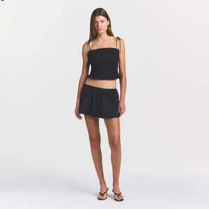 SKIMS Poplin Ruffle Cami Top - Onyx