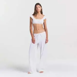 Elastic Waistband Straight Leg Pants