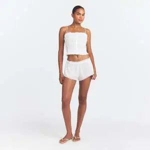 SKIMS Poplin Apparel Ruffle Cami Top - Snow
