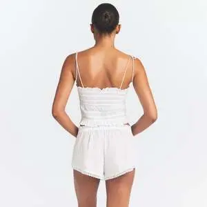 SKIMS Poplin Apparel Ruffle Cami Top - Snow