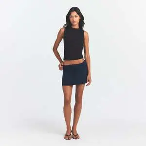 SKIMS Drapey French Terry Mini Skirt - Navy