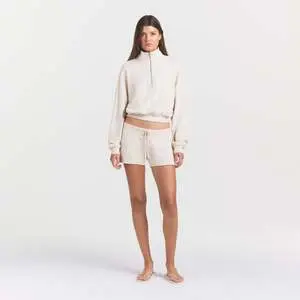 SKIMS Drapey French Terry Half Zip Pullover - Buff