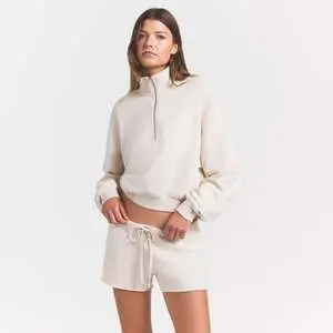 SKIMS Drapey French Terry Half Zip Pullover - Buff