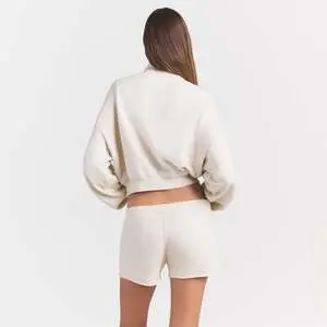 SKIMS Drapey French Terry Half Zip Pullover - Buff