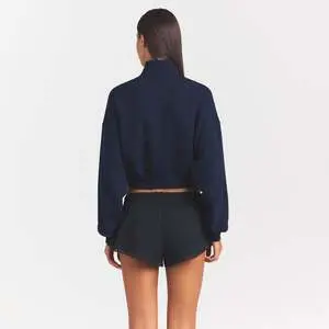 SKIMS Drapey French Terry Half Zip Pullover - Navy