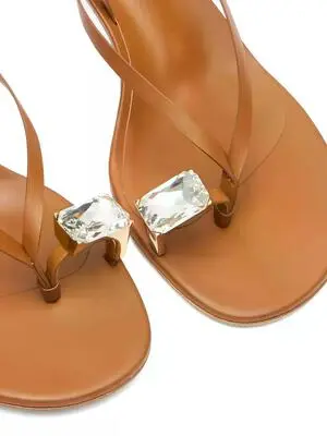 Casadei Julia Crystal-embellished Leather Sandals