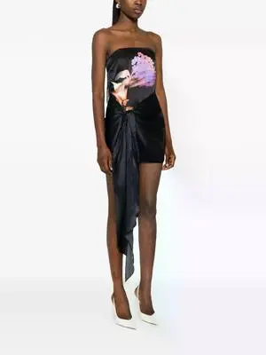 David Koma Floral-print Knot-detail Dress