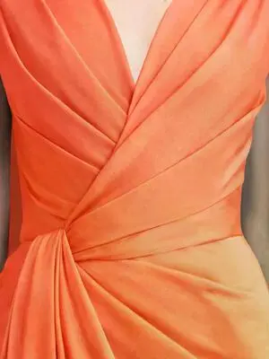 GEMY MAALOUF Draped Cape-sleeve Gown