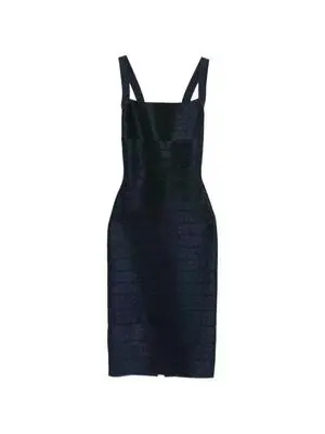 Herve Leger Neri Square-neck Mini Dress - Blue