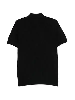 DIKTAT Diamond-knit Polo Shirt - Black