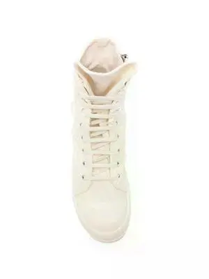 Rick Owens Frayed Lace-up Sneakers - Neutrals