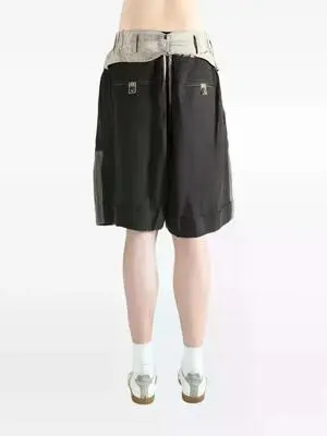 ZIGGY CHEN Panelled Linen Shorts